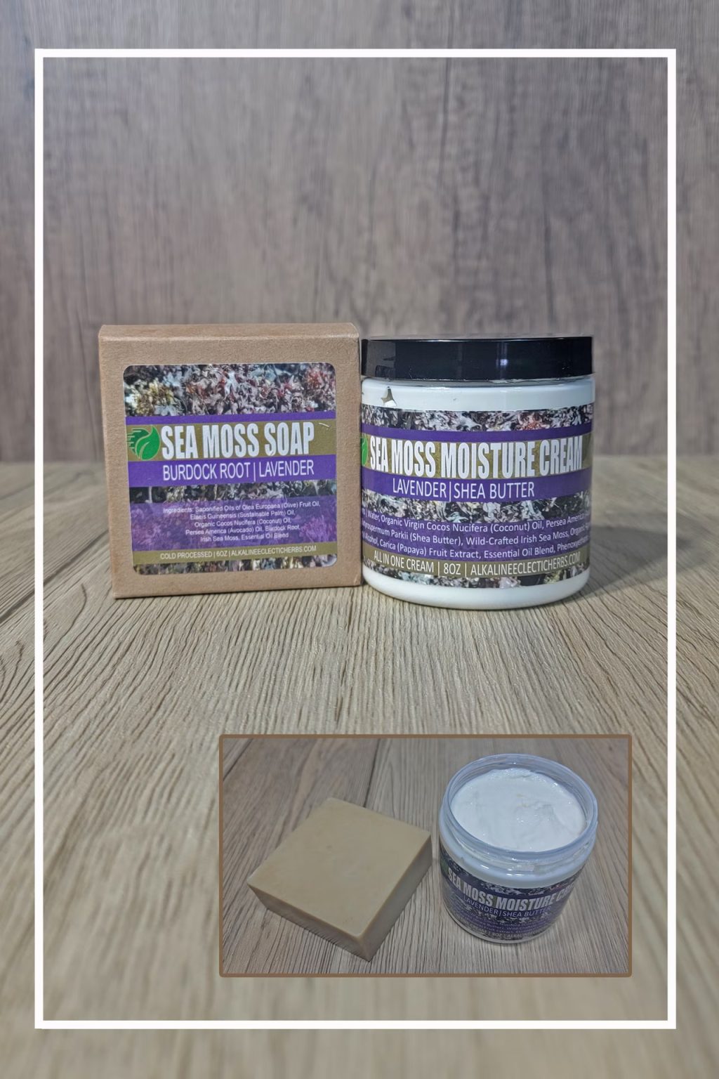 Sea Moss Burdock Soap and Moisturizer | Alkaline Herbs for Skin